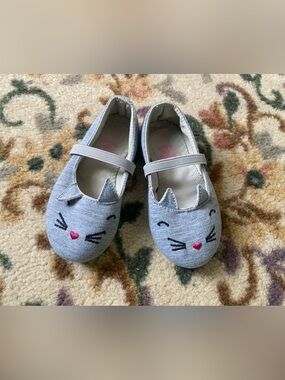 Simply Petals | Shoes | Toddler Girls Gray Cat Face Mary Jane Dress ...